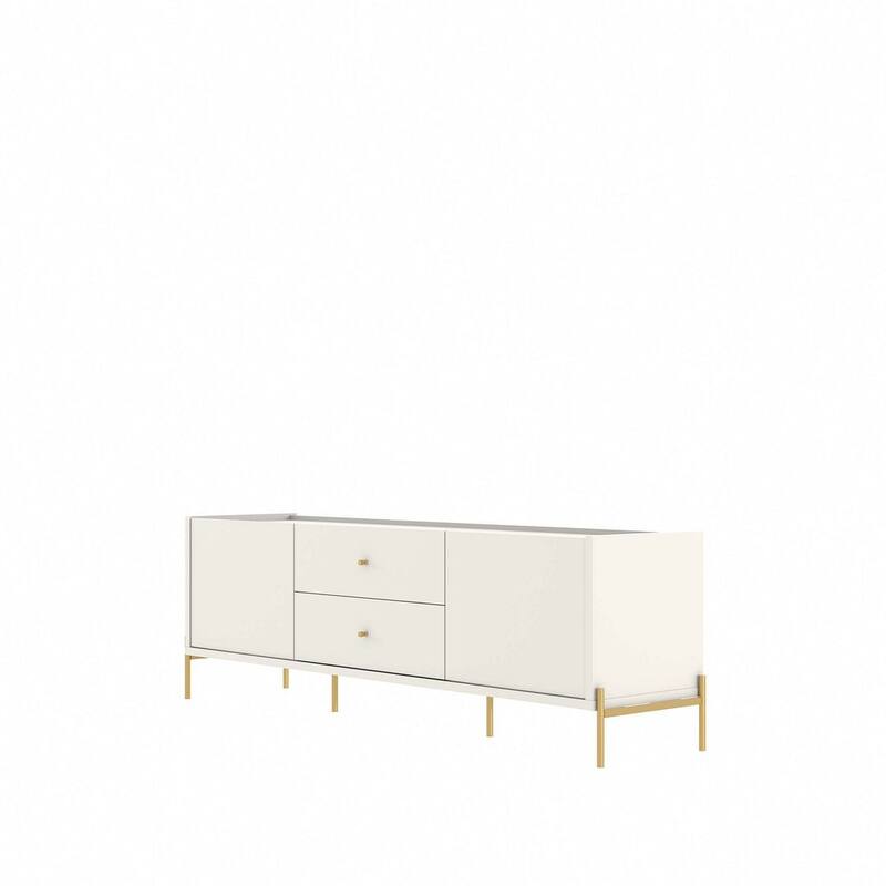 Manhattan Comfort Jasper 72.91 In. Gold Leg Media Cabinet Console - Overstock - 36792009